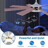 Dextrus 60'' Ceiling Fan with Light, Remote, 8 Blades, 6 Speeds, 3 ...