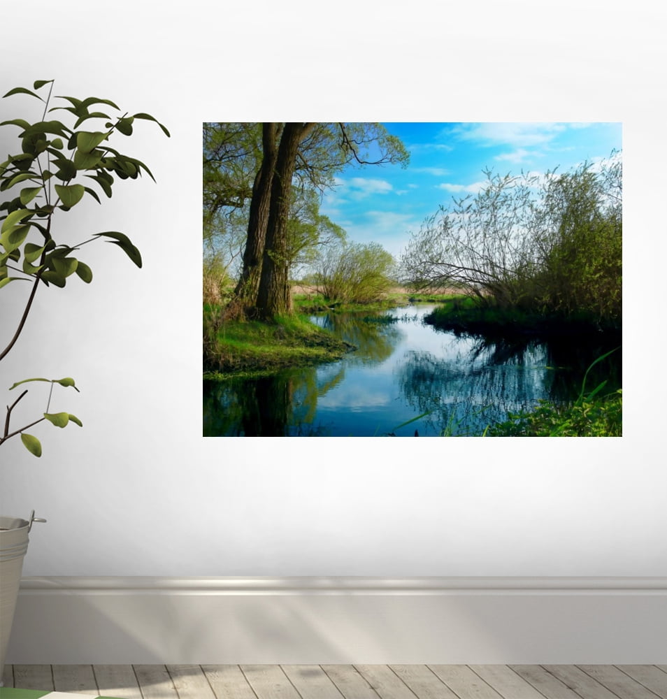 Spring Landscape River Wall Mural WM210812 by Wallmonkeys (18 in W x 14 ...