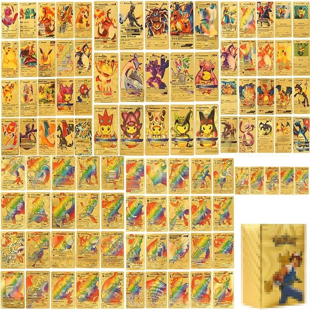 110 PCS Gold Foil Card Packs TCG Cards(Vmax V GX EX DX Rare Rainbow TCG ... 110 PCS Gold Foil Card Packs TCG Cards(Vmax V GX EX DX Rare Rainbow TCG ...