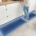 Blue Gradient Squares 2 Pieces Non-Slip Kitchen Mat Set, Softness ...