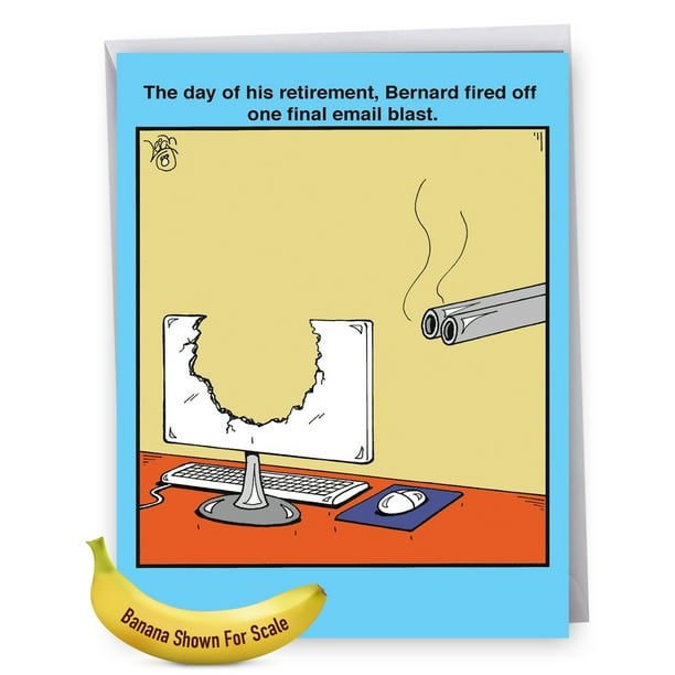 J2636rtg Jumbo Humorous Retirement Card Email Blast Retirement Joke