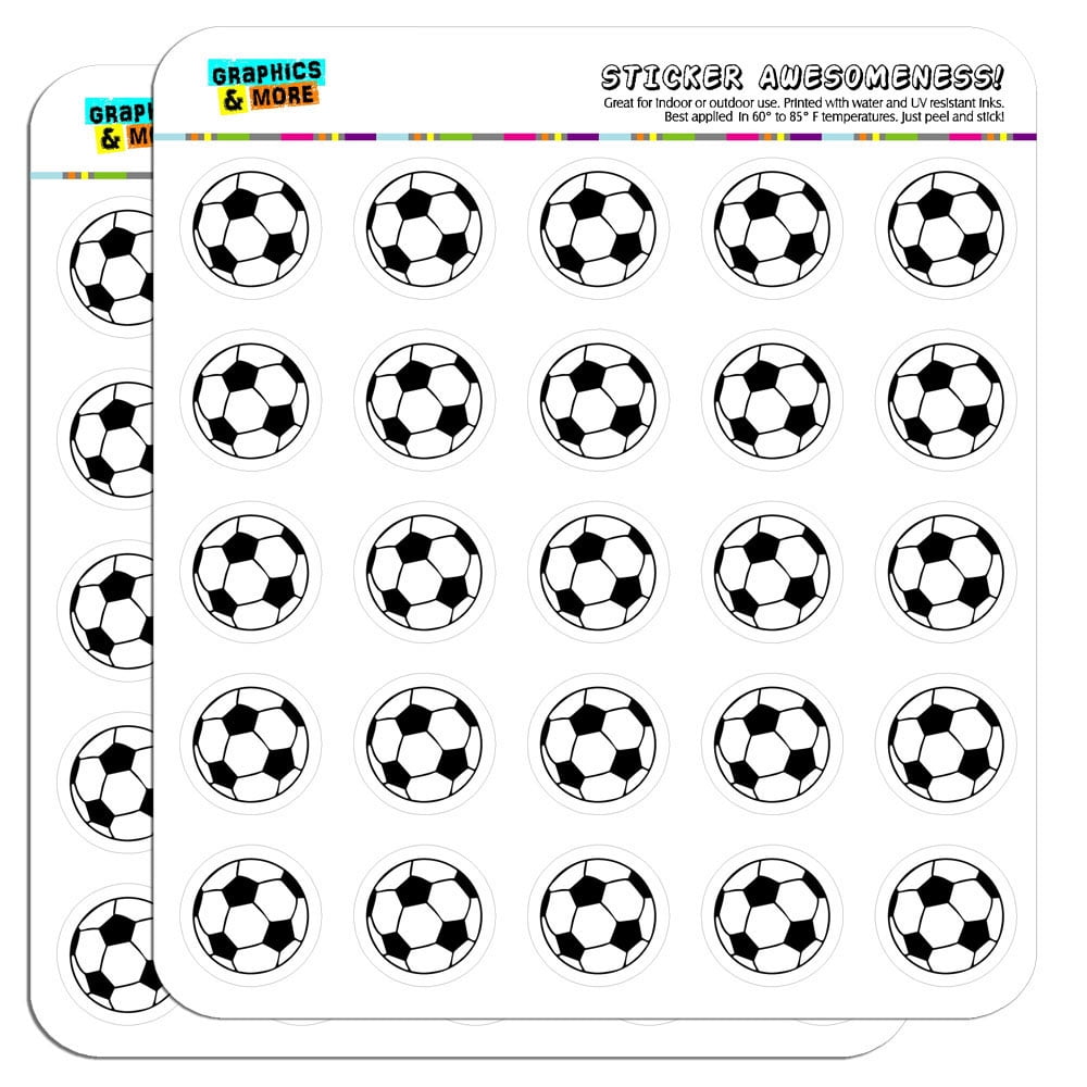 Cartoon Soccer Ball Football 1" Scrapbooking Crafting Stickers ...