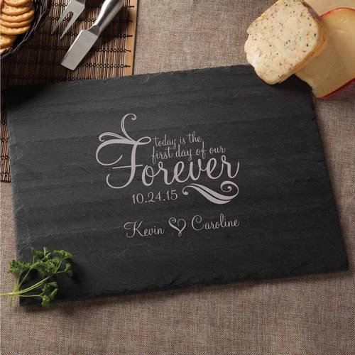 Personalized First Day Of Our Forever Slate Cheese Board - Walmart.com