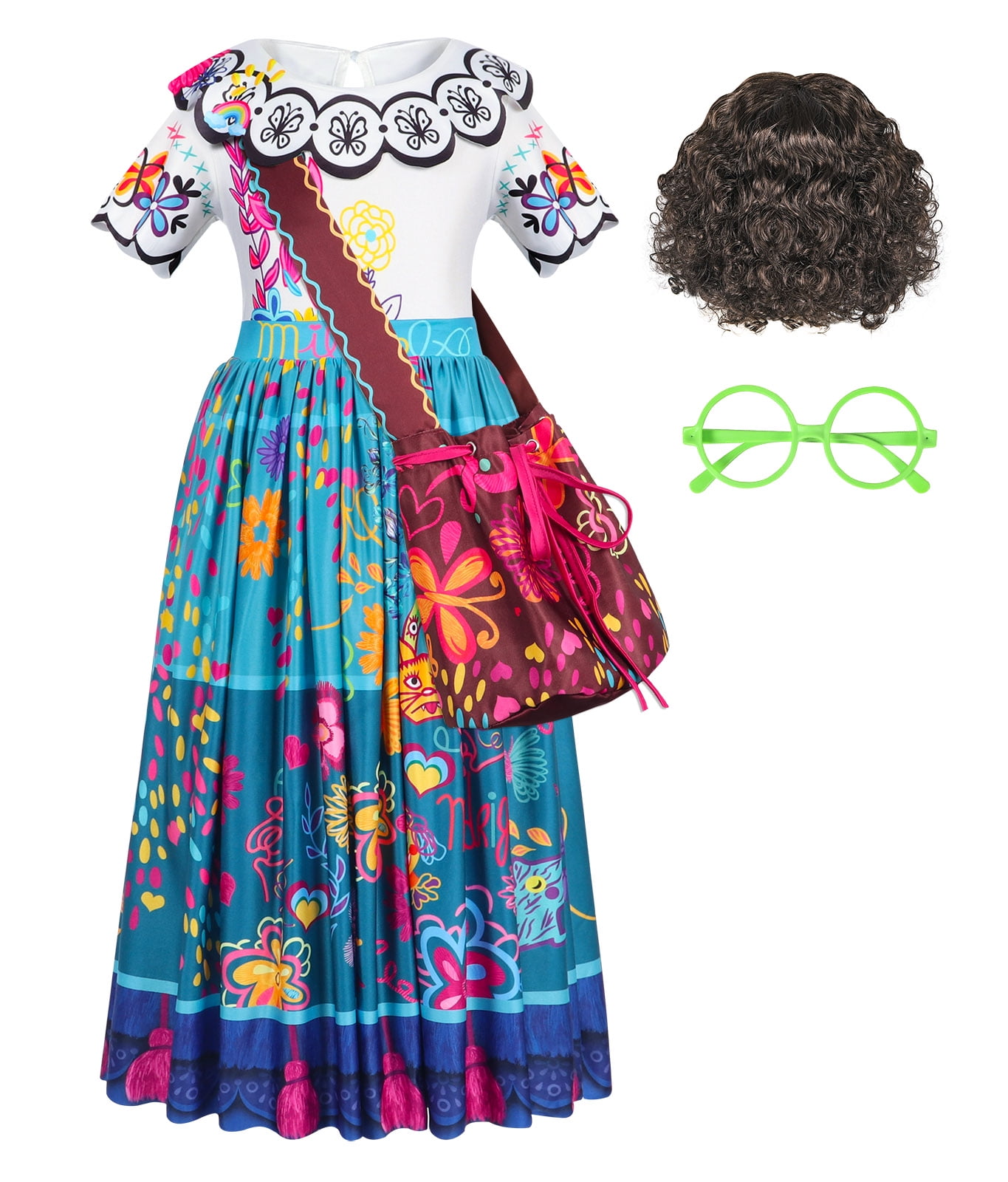 Jurebecia Mirabel Costume Dress up For Girls Encanto Cosplay Princess ...