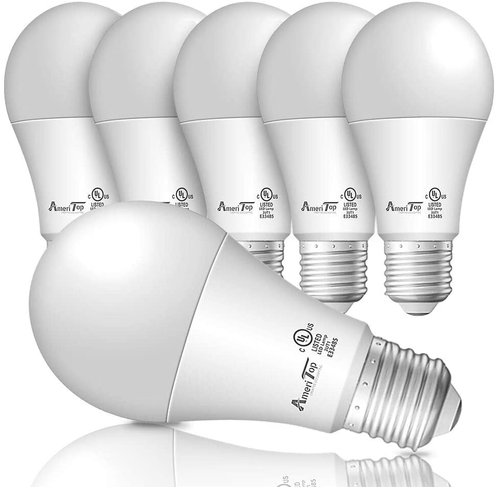 A19 LED Light Bulbs- 6 Pack, AmeriTop Efficient 14W(100W Equivalent ...