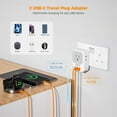 JUNCHI-US to UK Plug Adapter, Type G Travel Adaptor with 4 Electrical ...