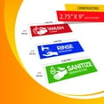 WASH, Rinse, SANITIZE Stickers, 2.75" X 9", 1 of Each Sticker - Walmart.com