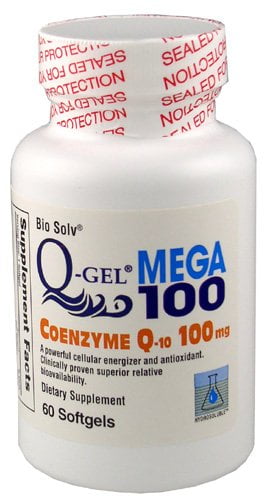 Q-Gel Mega 100mg Hydrosoluble CoQ10 (60 Softgels) Ubiquinol Supplement ...