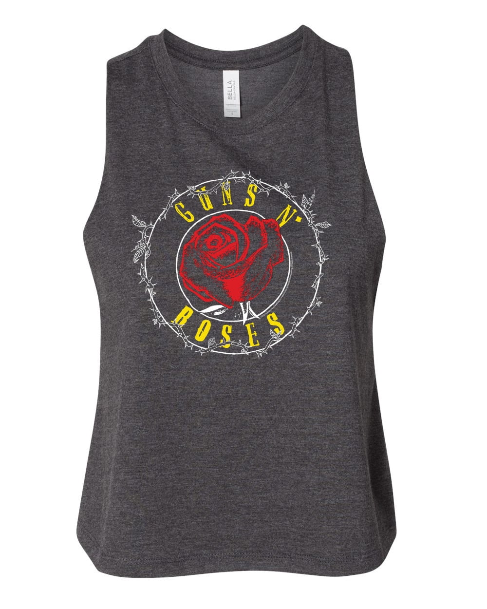 Guns N' Roses - Rose Circle - Juniors Cropped Racerback Tank Top ...