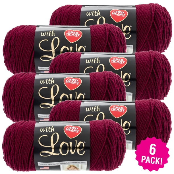 Red Heart With Love Yarn - Merlot, Multipack of 6 - Walmart.com ...