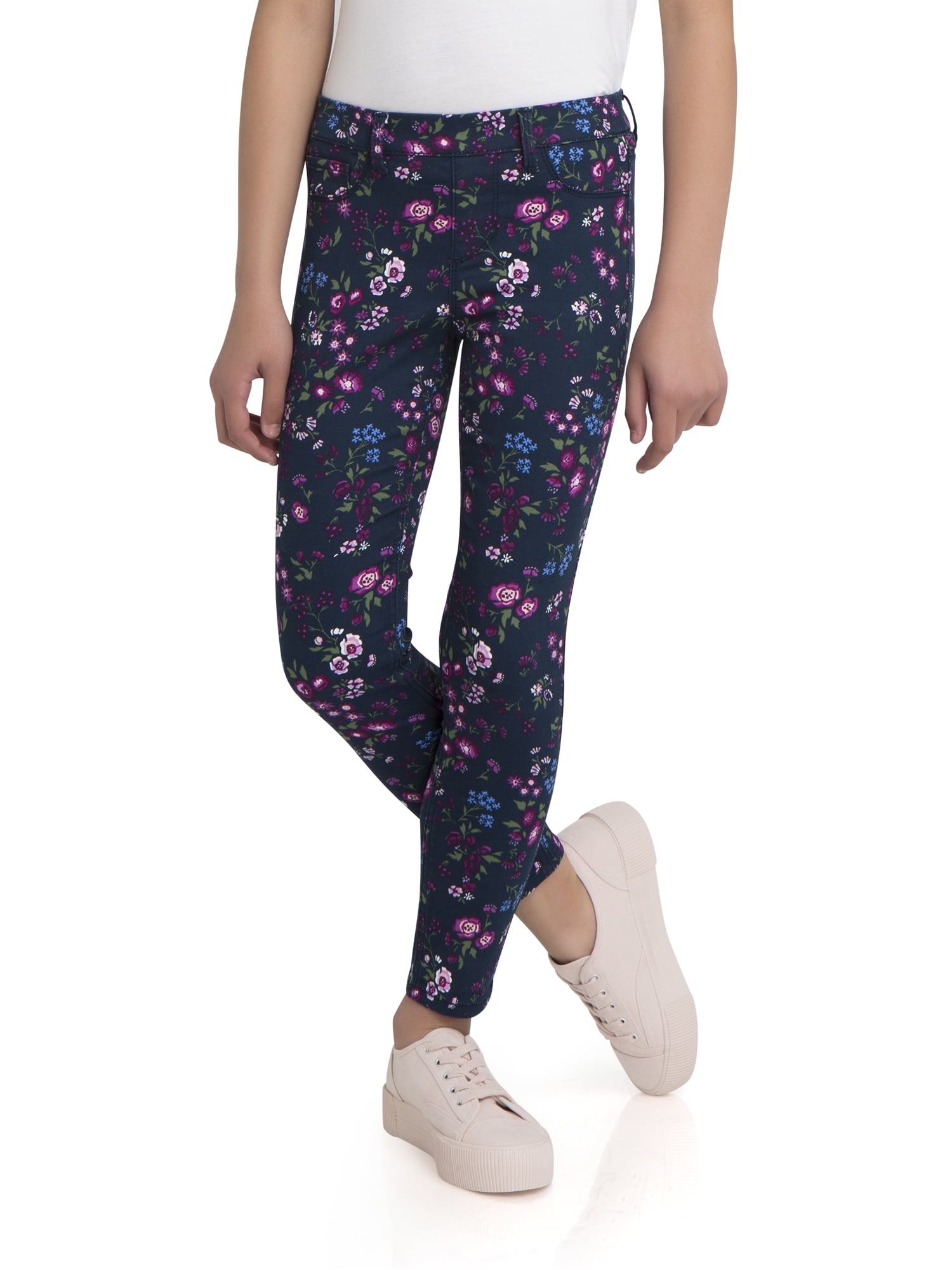 Wonder Nation Printed Pull-On Jegging Jean (Little Girls & Big Girls ...