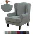 Jacquard Wingback Chair Covers, 2 Piece Stretch Chair Slipcovers Wing ...