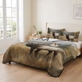 Brown Animals Elk 3 Pieces Quilt Set,1 Quilt with 2 Shams,Retro Forest ...