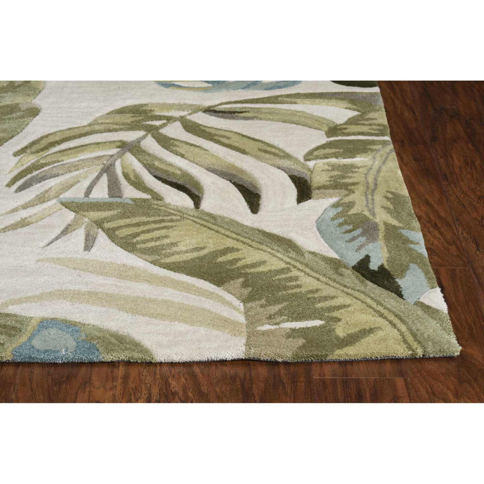8' Ocean Blue Hand Tufted Tropical Indoor Runner Rug - Walmart.com