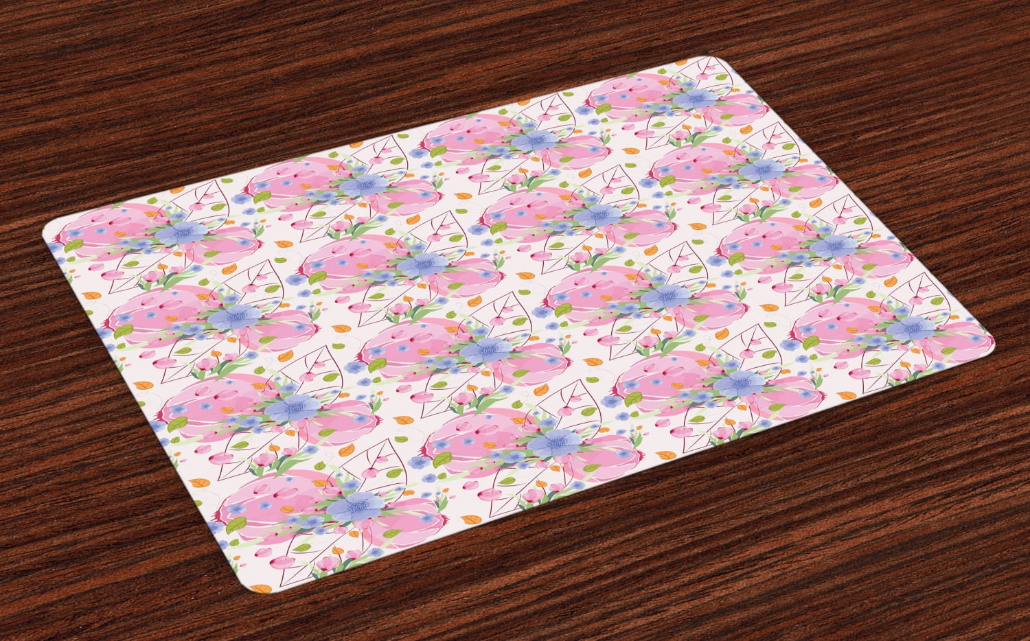 Flower Placemats Set of 4 Fresh Garden of Spring Theme Nature Coming ...