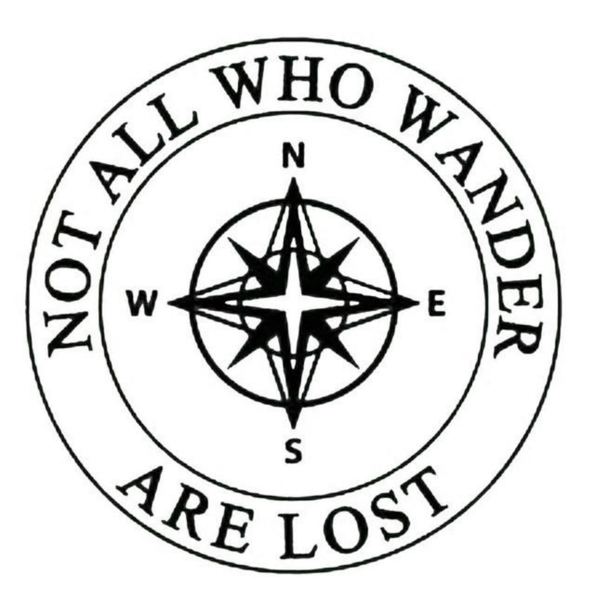 Automotive COMPASS "Not All Those Who Wander Are Lost" Vinyl Decal ...