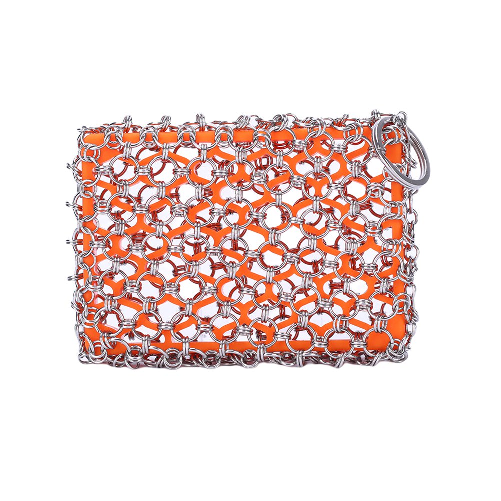 Luxsea Cast Iron Skillet Cleaner - Upgraded Chainmail Scrubber for Pre ...