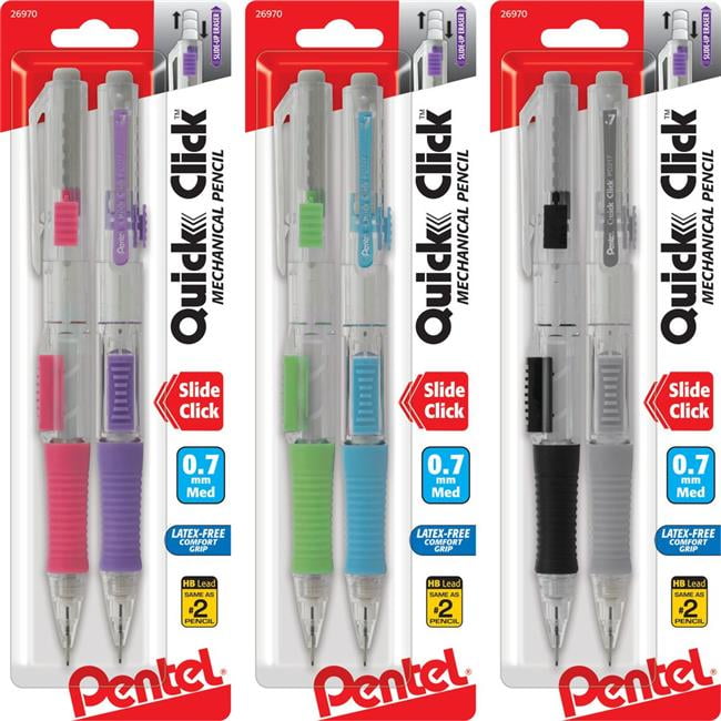 Pentel of America PD217BP2 Quick Click Mechanical Pencil, Assorted ...