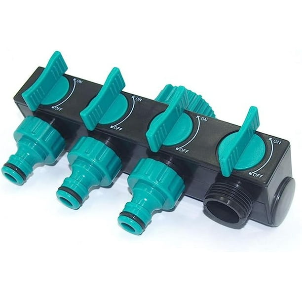 nipocaio 4 Way Water Distributor Hose Splitter Garden Hose Connector Y ...
