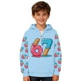 Girls Cartoon Print Hooded Zip Up Jacket Long Sleeve Athletic Outerwear ...
