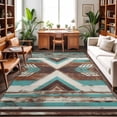 Aztec Southwestern Area Rugs 5x8ft Vintage Abstract Brown Turquoise ...