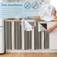 Black Beige Stripes Cabinet Curtains for Kitchen 10"W x 11"L, Lines ...