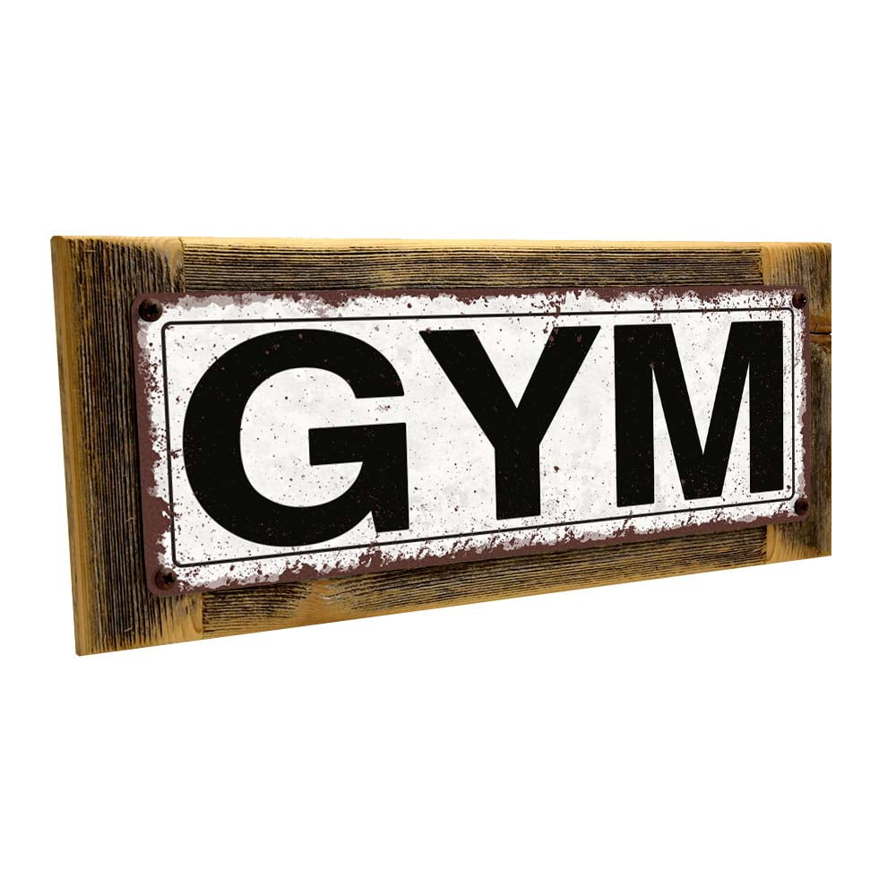 Framed, Outdoor Gym 4"x12" Metal Sign, Wall Décor for Home and Office ...