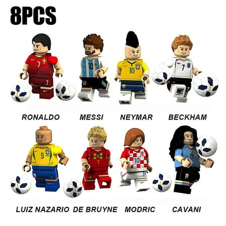 8pcs/set Football Player Building Blocks Super Star Minifigures Toy ...