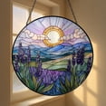 Botanical Violet Field Stained Glass Window Hanging – Sunset Decor ...