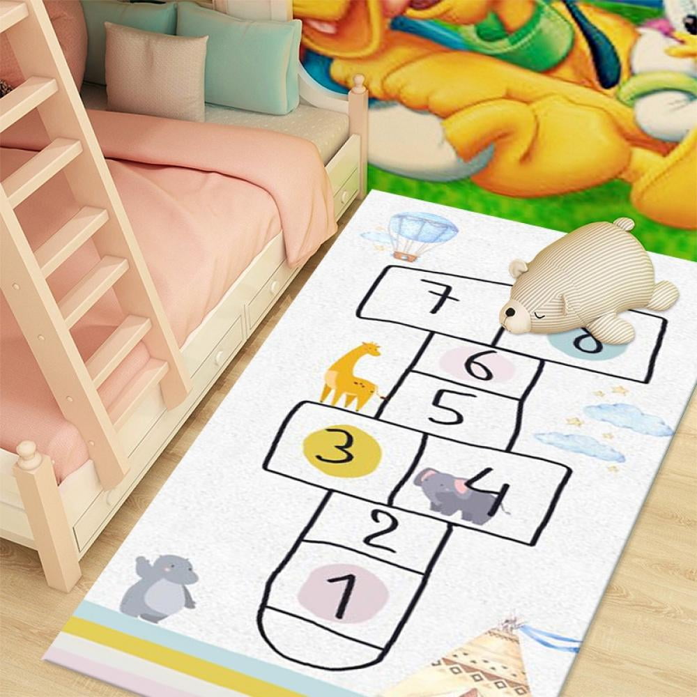 Hopscotch Kids Rug, Hop and Count Hopscotch Game Rug, Kid’s Fun ...