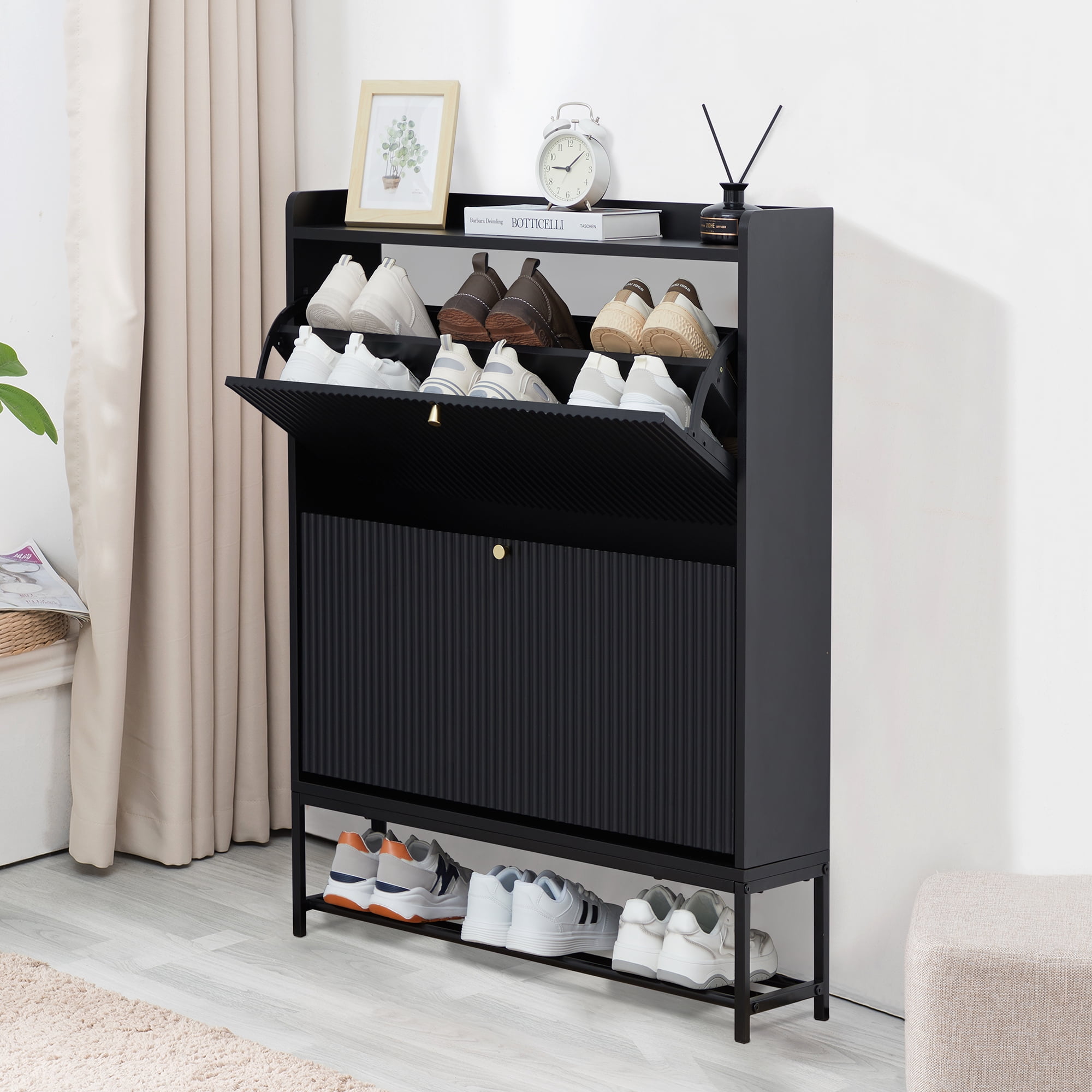 Click here for Wirrytor Shoe Storage Cabinet With 2 Flip Drawers... prices