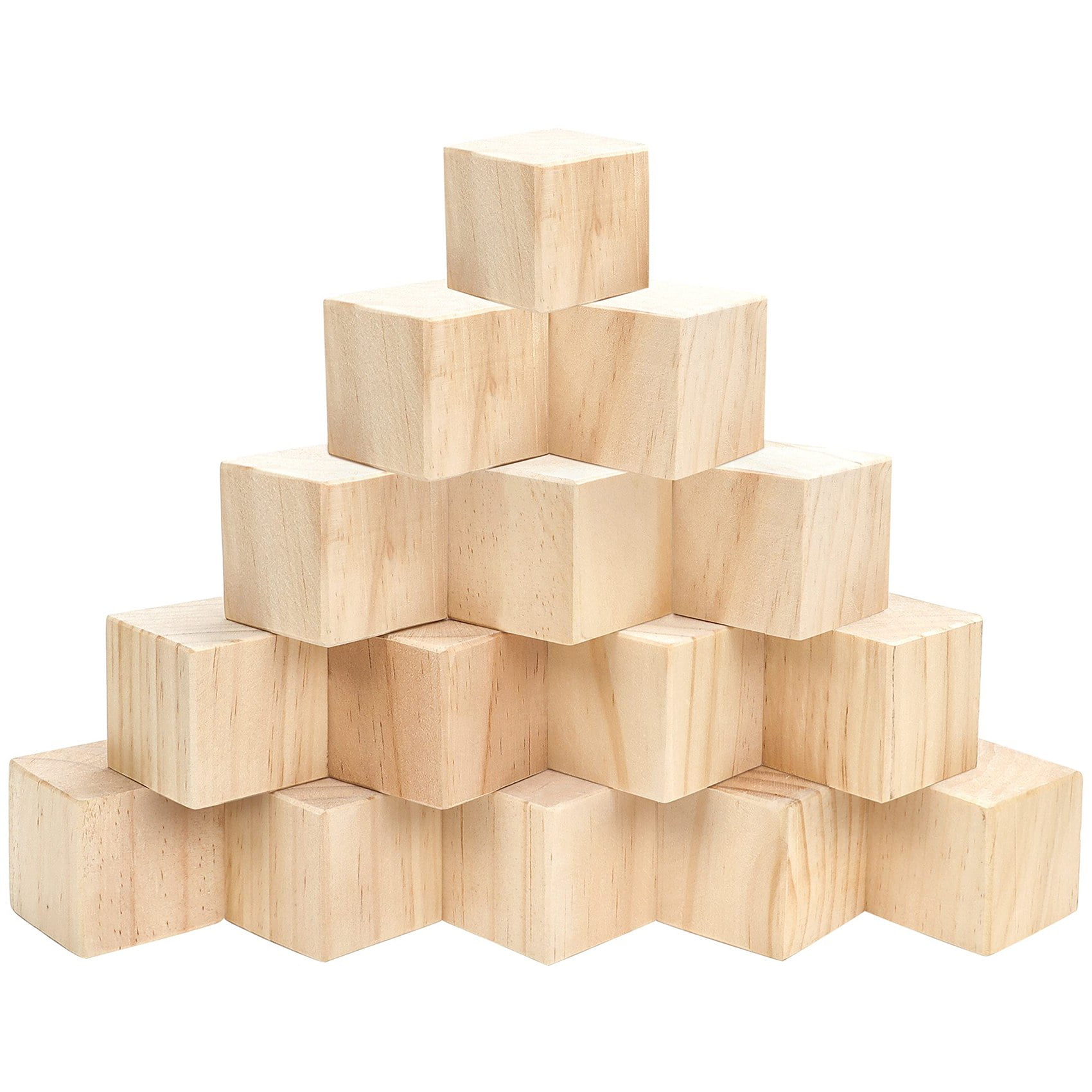 15Pcs 2 Inch Wooden Square Unfinished Wood Blocks for Wood Crafts ...