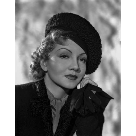 Claudette Colbert Posed in Black Suit with Head Leaning on Hand Photo ...