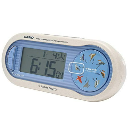 CASIO Alarm Clock Radio Blue Digital Bird Sound Alarm Calendar Display ...
