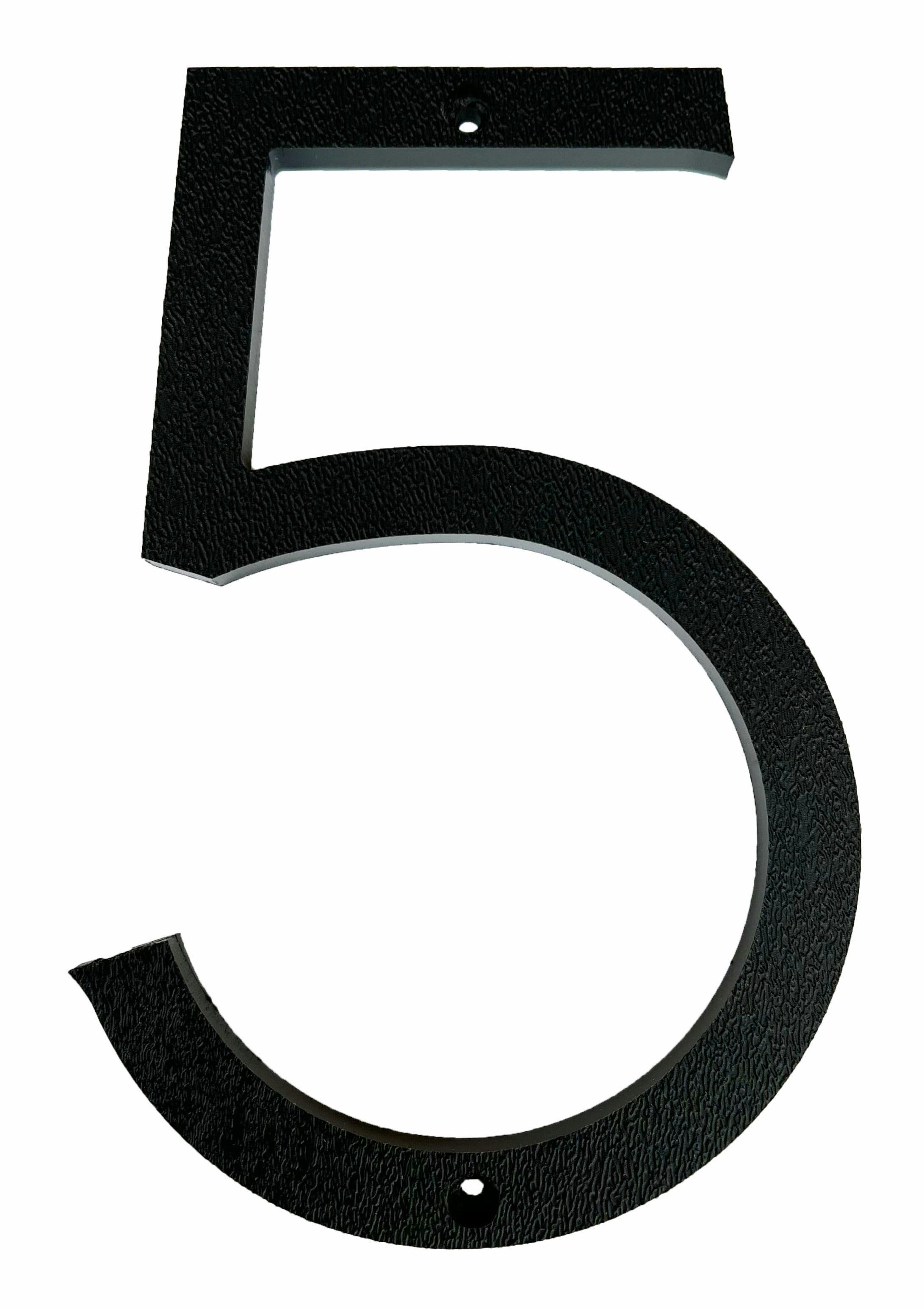 Pearl Sign Co. Black 8" Floating House Number 5, Clean Modern Style ...