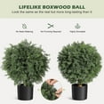 2 Pack Artificial Cedar Topiary Ball Trees 23.6In Tall UV-Resistant ...
