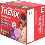 Tylenol Childrens Pain Plus Fever Chewable Tablets, Grape, 24 Ea ...