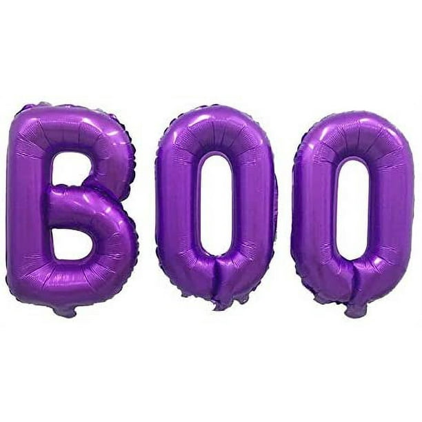 Halloween Party Balloons,Purple Boo Aluminum Foil Banner Balloons for ...