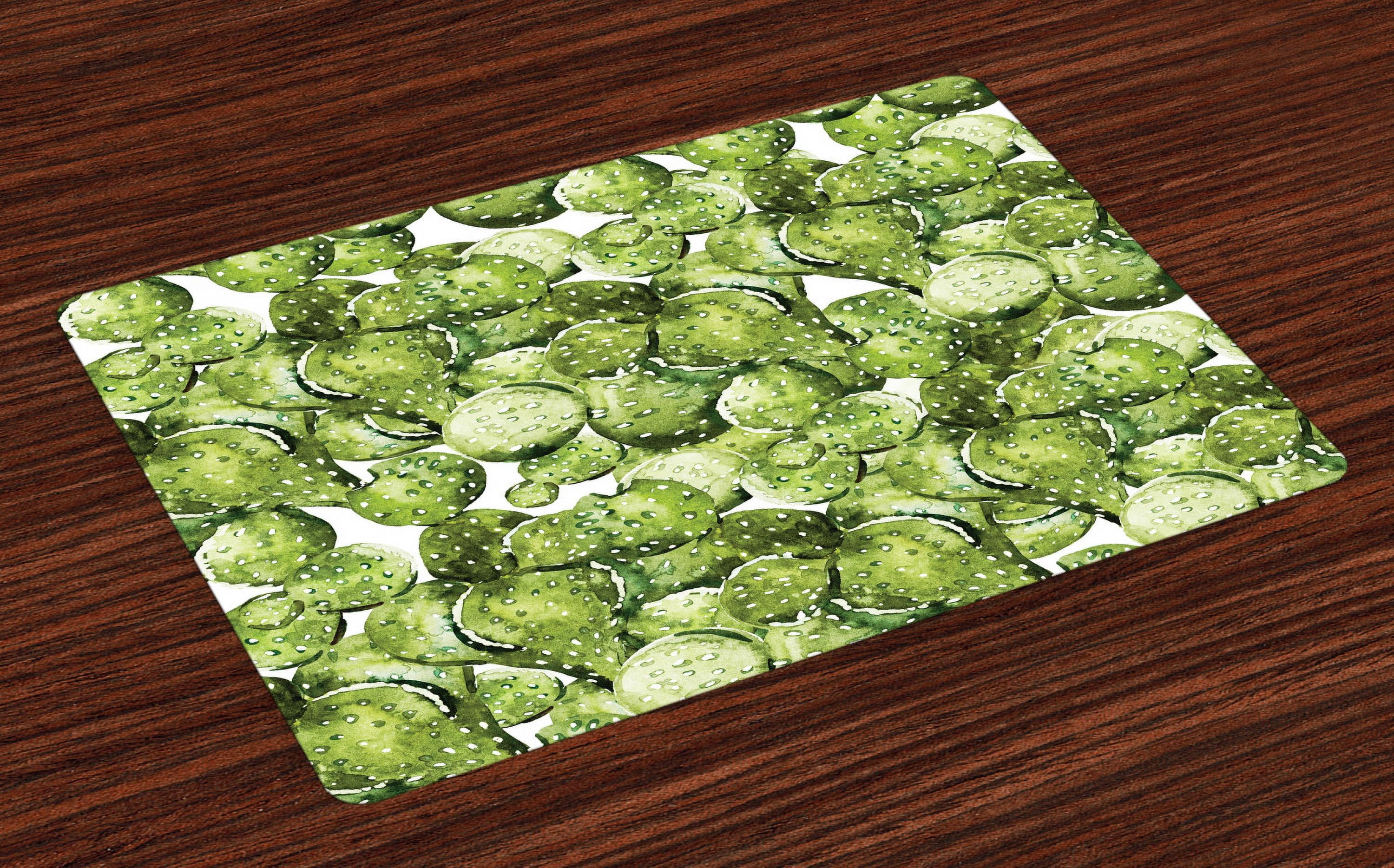 Ambesonne Desert Place Mats Set of 4, Sun Cactus Landscape, Standard ...