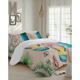 4 Piece Duvet Cover Set Full, Summer Beach Starfish Flip Flops Soft ...