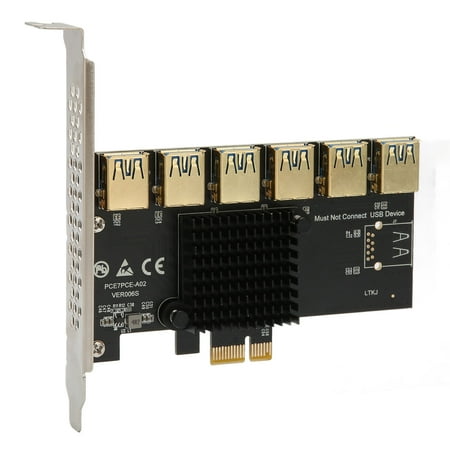 PCIE 1 To 6 USB Slots Riser Card, PCIE 1X USB3.0 PCIE 1 To 6 Riser Card ...