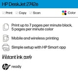 HP DeskJet 2742e Wireless Color All-in-One Inkjet Printer (Glacier) with 6 months of Instant Ink ...