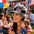 Darzheoy Independence Day Party Hat, Rhinestone Flag Baseball Cap with ...
