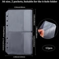1 Set 12Pcs PVC Binder Pages Sleeve Page Protectors Rectangle Clear ...