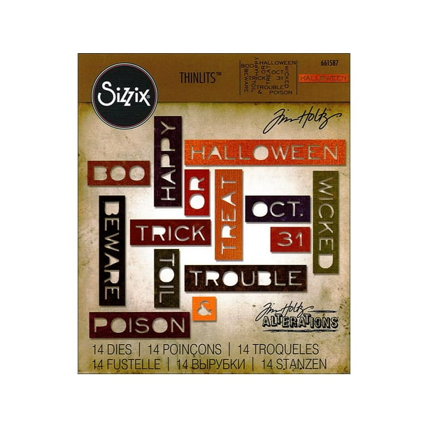 Sizzix THoltz Thinlits Die Halloween Words - Walmart.com