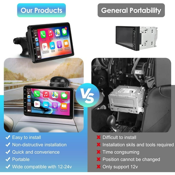 Pentantan Wireless 7 Car Stereo Portable Touchscreen Apple Carplay Android Auto Car Audio Receiver With Backup Camera Bluetooth 7 Inch With Quic