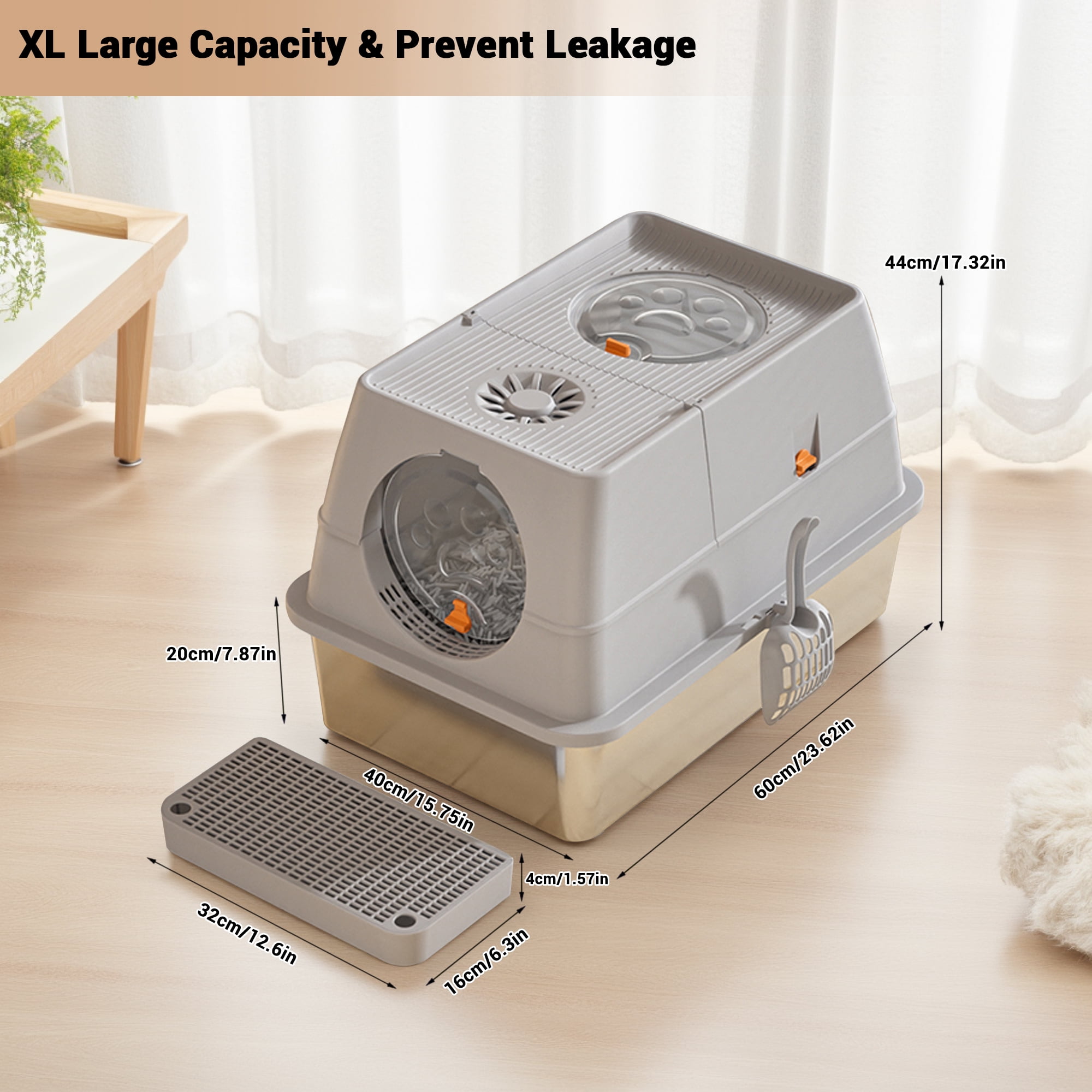 Click here for Ourlova Stainless Steel Litter Box With Lid - Extr... prices
