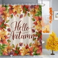 Bathroom Shower Curtain Hello Autumn Colorful Maple Leaf Waterproof ...