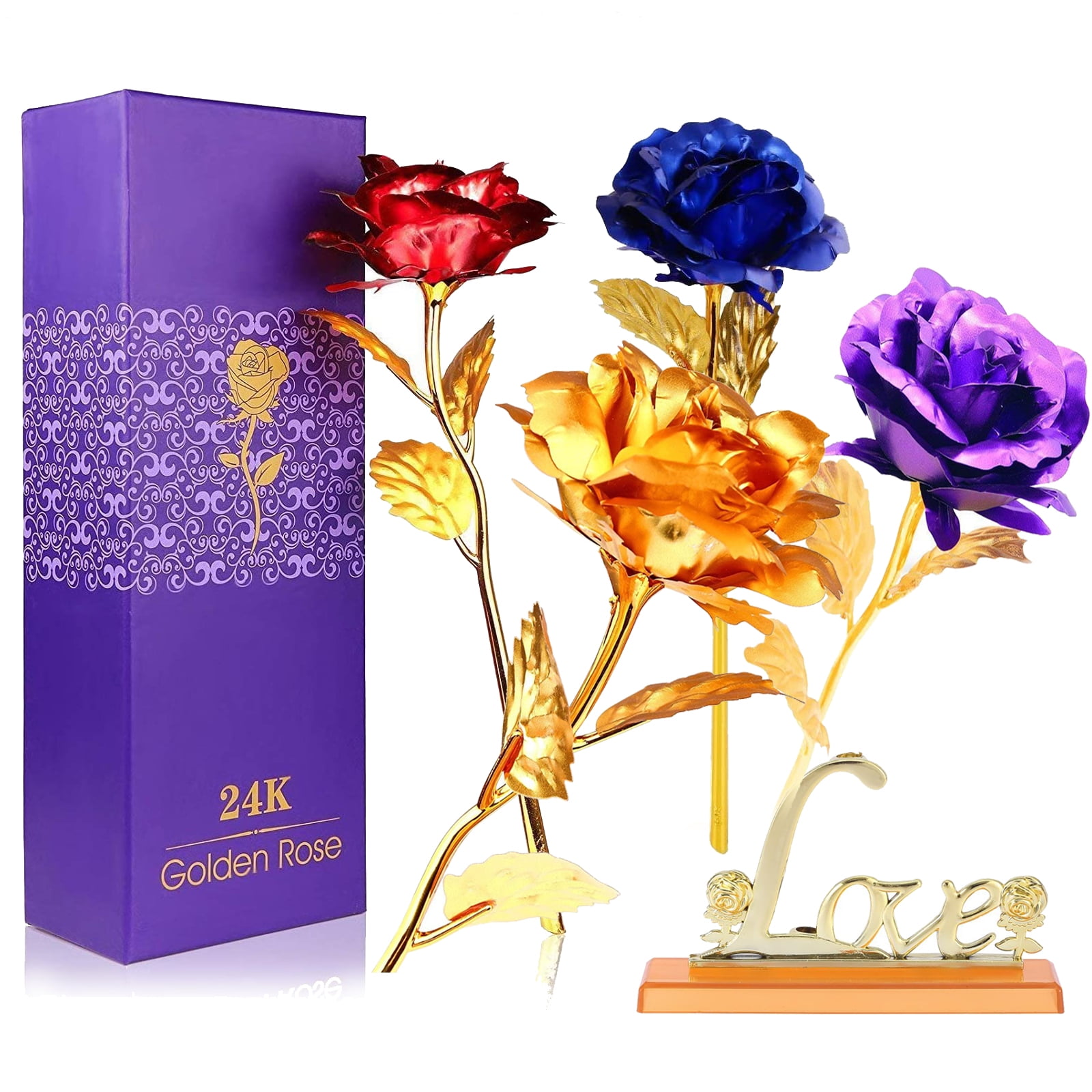Click here for Vobor 24k Gold Foil Rose Flower  Long Stem Gold Fo... prices