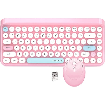 84keys Colorful Wireless Computer Keyboards and Mouse Set, Portable ...